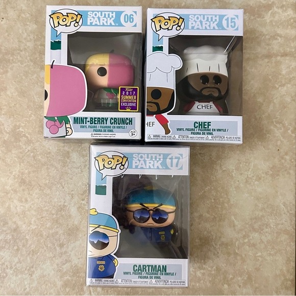 Funko | Toys | Set 3 Funko Pop South Park Eric Cartman Police 7 Chef 15 ...